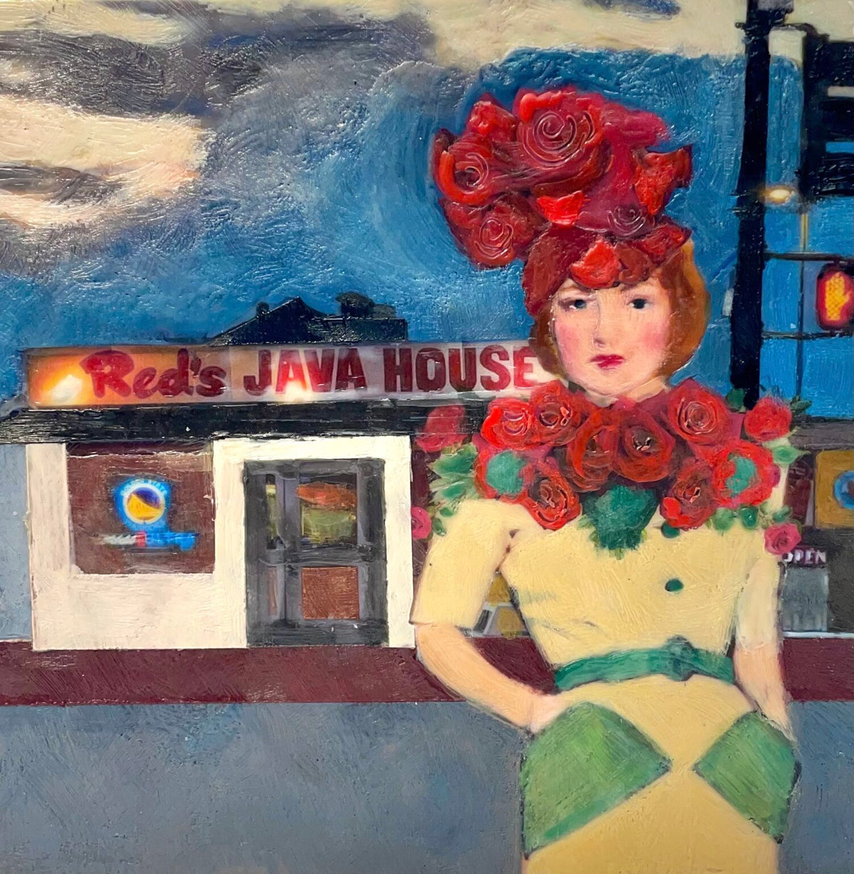Dreamy Encaustic Paintings with Collage Art | Poet and the Bench