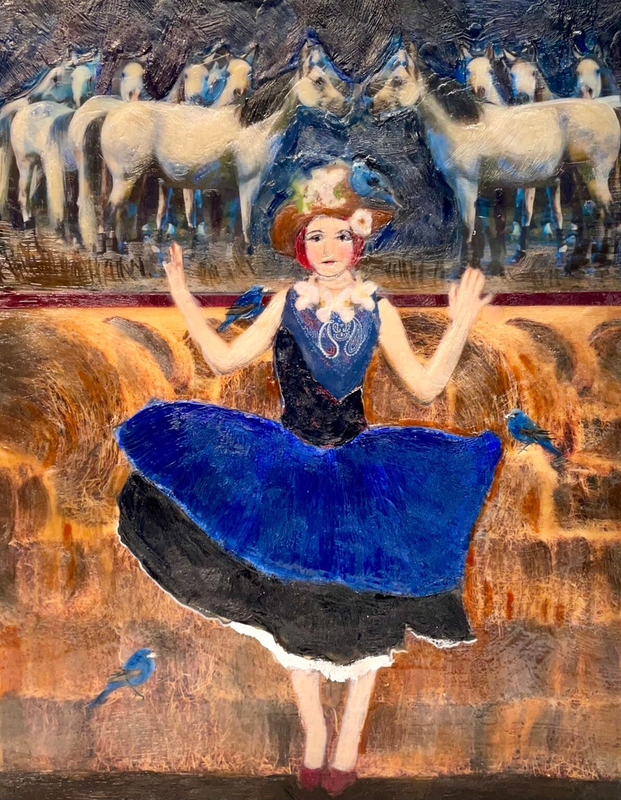 Dreamy Encaustic Paintings with Collage Art | Poet and the Bench