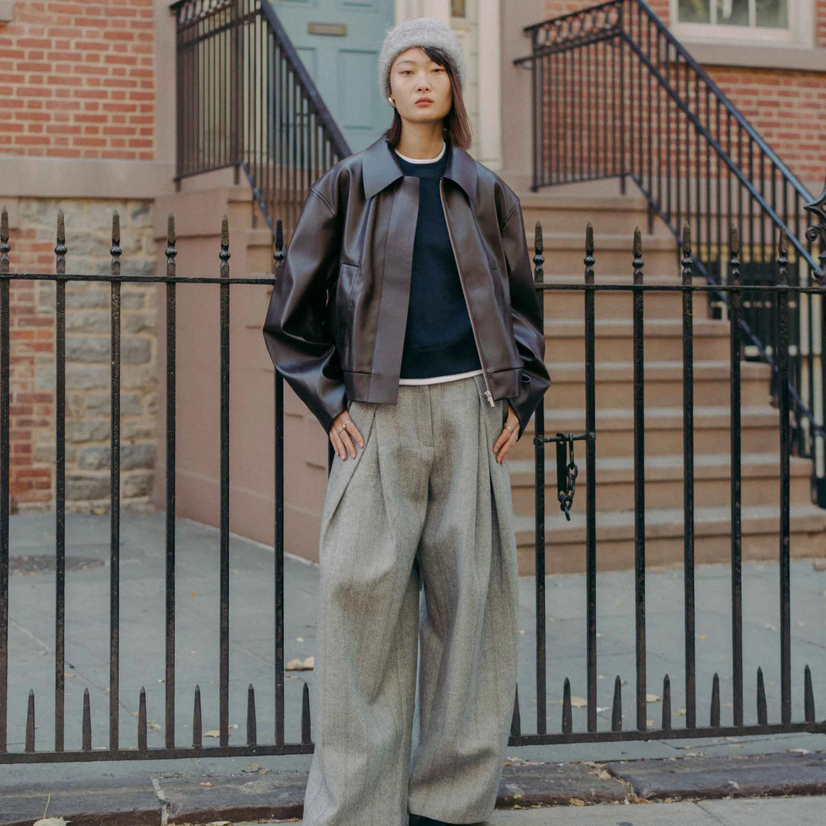 Mute by JL Cooper Vegan Leather Cropped Jacket | Poet and the Bench